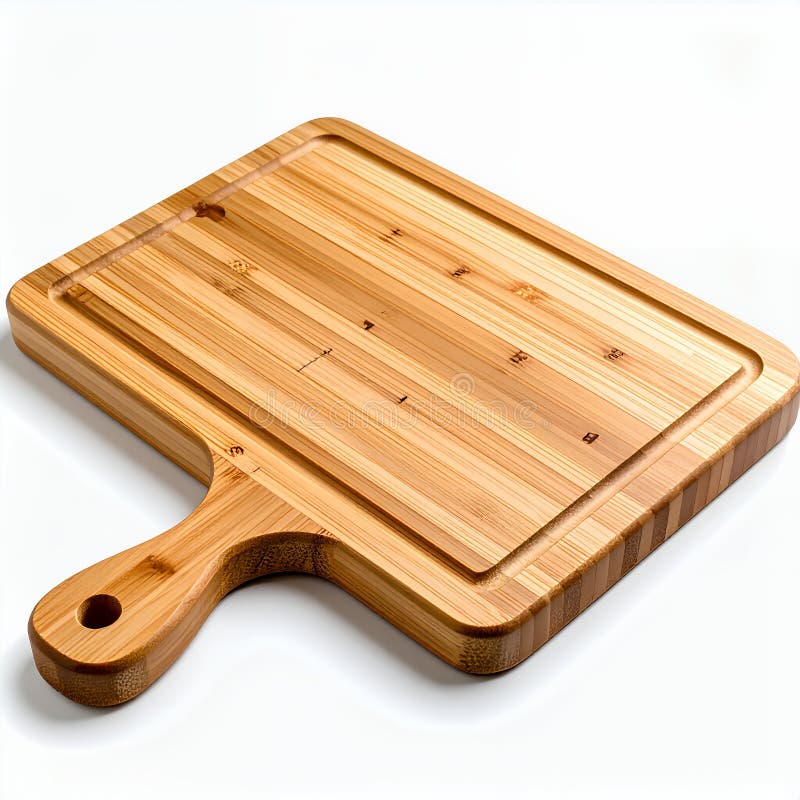 Rectangular Bamboo Cutting Board with Handle Showcases Natural Wood ...