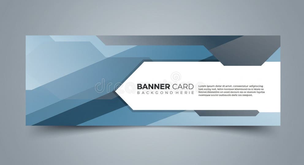 Rectangular Banner Card Featuring Geometric Shapes in Shades of Blue ...