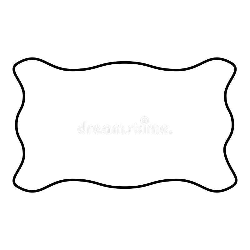 Rectangular Banner Layout Wave Shape Frame Application Poster Blank ...