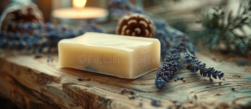 Bar of Soap on Wooden Table Stock Image - Image of minimalistic ...