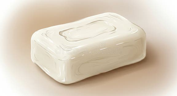 A Rectangular Bar of Soap with Rounded Edges, Featuring a Smooth ...