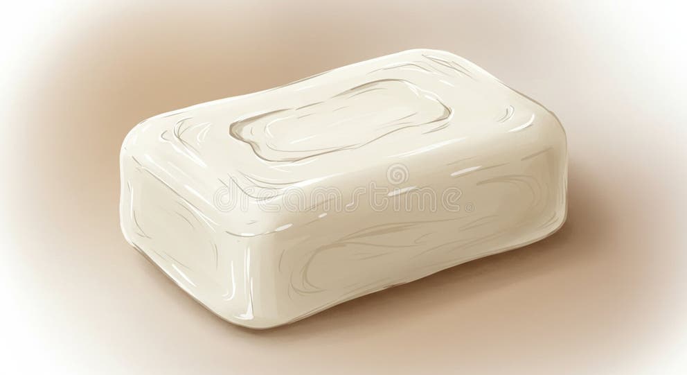 A Rectangular Bar of Soap with Rounded Edges, Featuring a Smooth ...