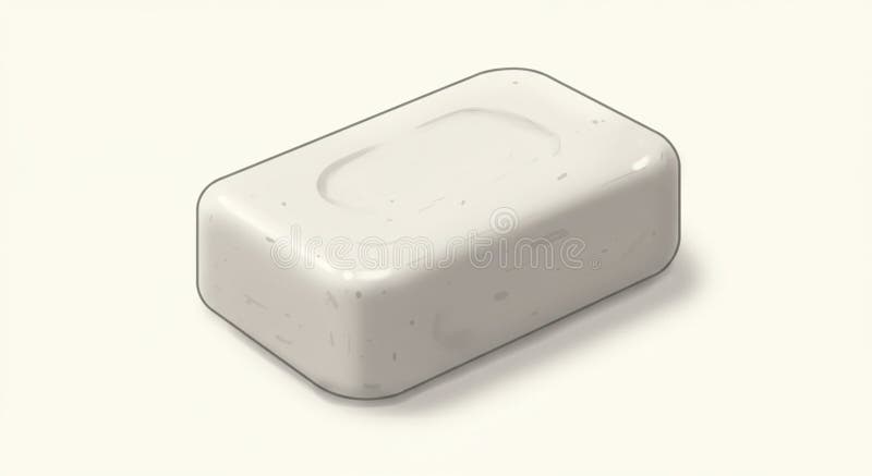 Rectangular Bar of Soap with Rounded Edges on a Plain Background. the ...