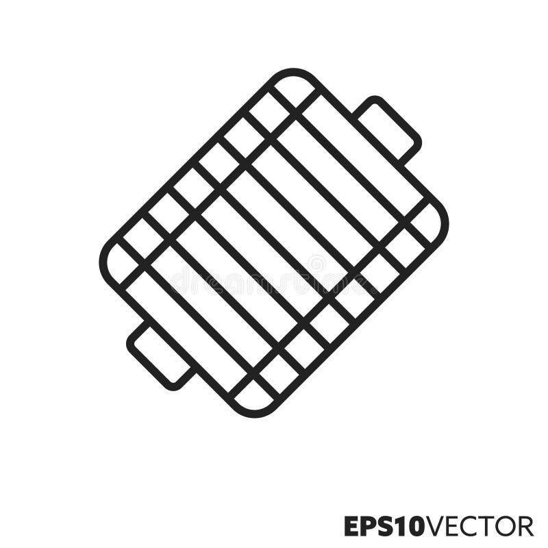 Rectangular Barbecue Grill Grate Vector Line Icon Stock Vector ...