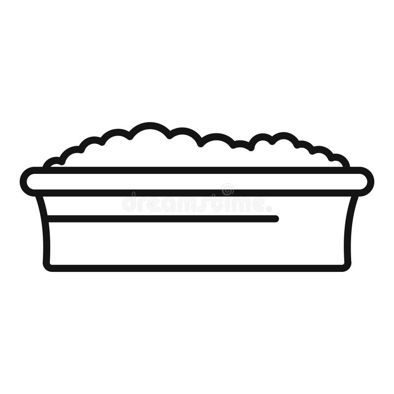 Rectangular Basin with Foam for Washing Clothes Icon Outline Stock ...