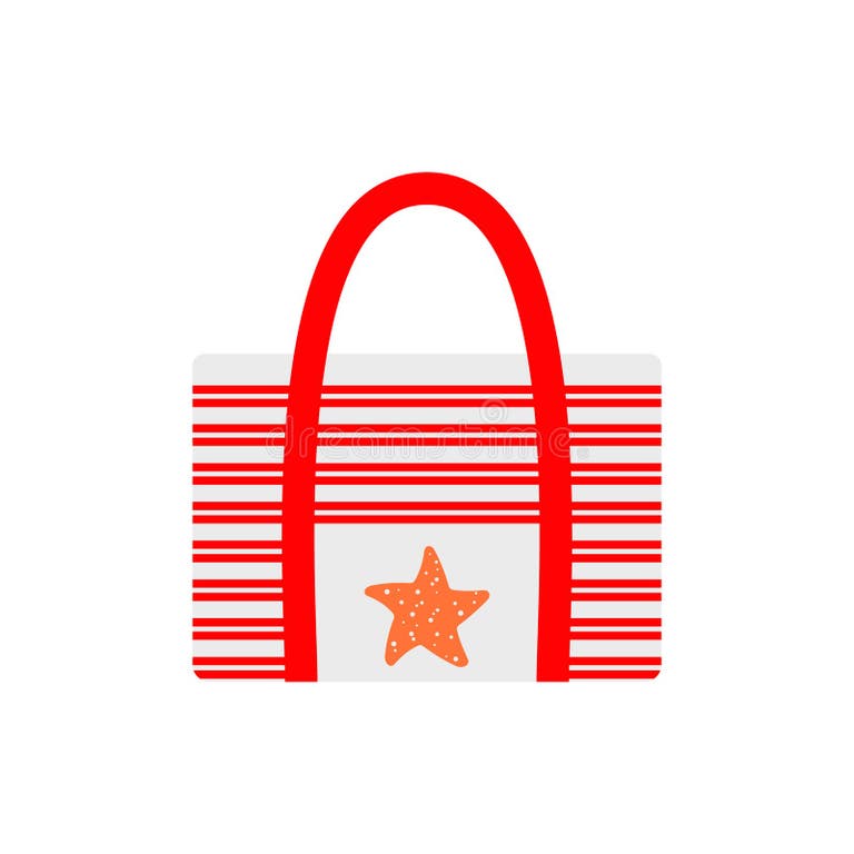 Rectangular Beach Bag with Stripes.Light Bag with a Pocket and a ...