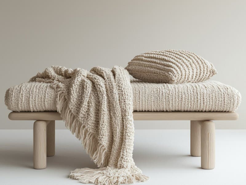 Rectangular Bedside Rug in Soft Beige Tone Features Textured Weave ...