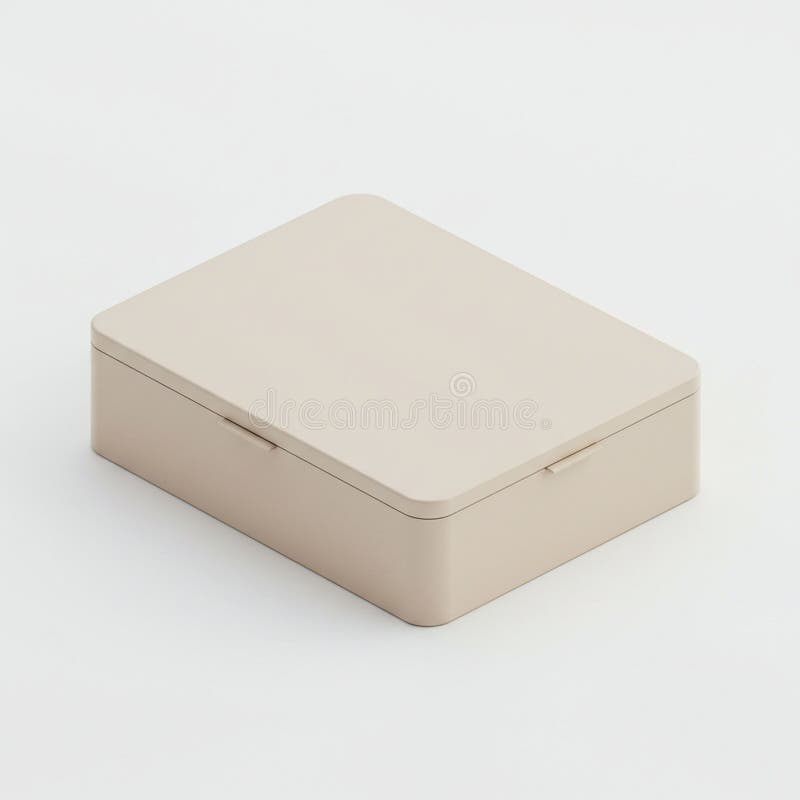 Rectangular Beige Box with Smooth, Rounded Edges and Flat Top. it ...
