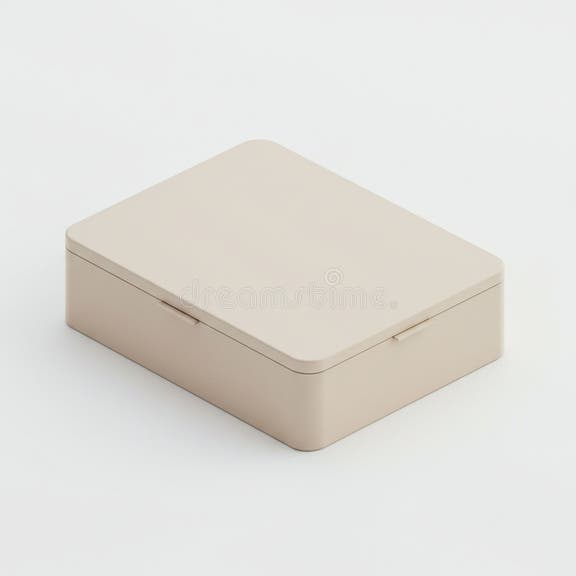 Rectangular Beige Box with Smooth, Rounded Edges and Flat Top. it ...