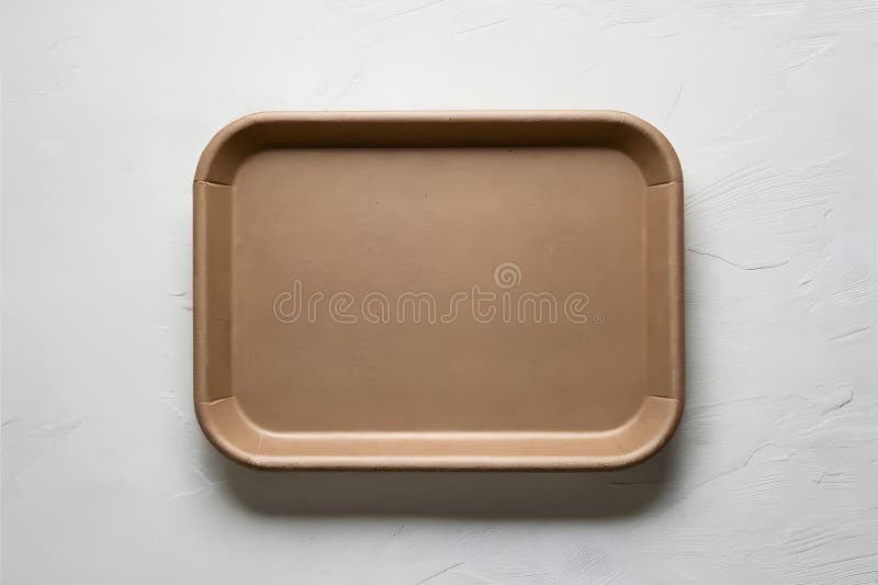Rectangular Beige Cardboard Tray for Versatile Use Against White ...