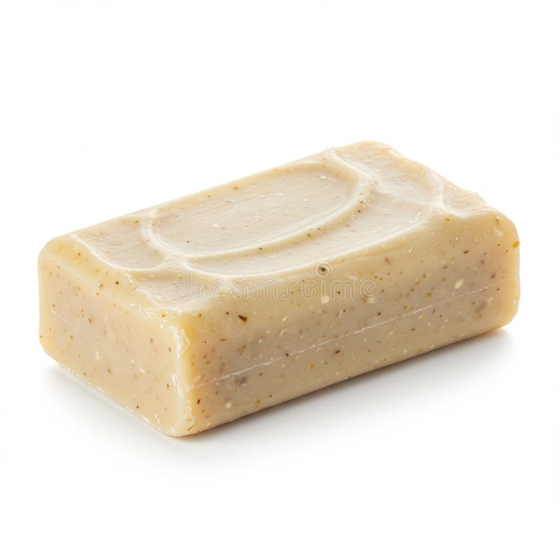 Rectangular Beige Soap Bar with Rounded Edges. Embedded Speckles ...