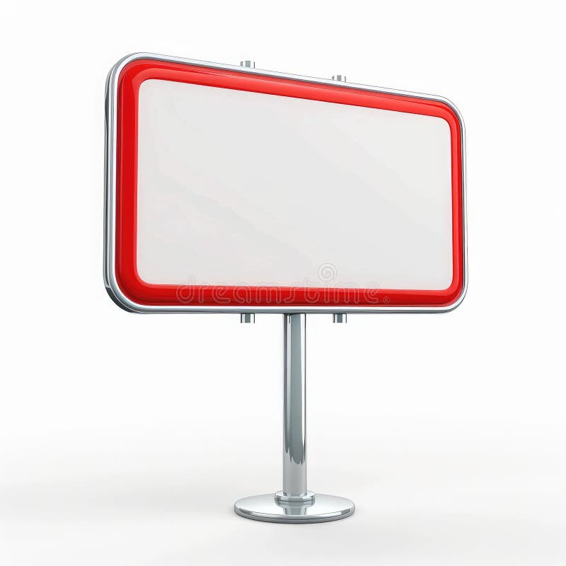 Blank Red and Chrome Billboard Sign Mockup Stock Illustration ...