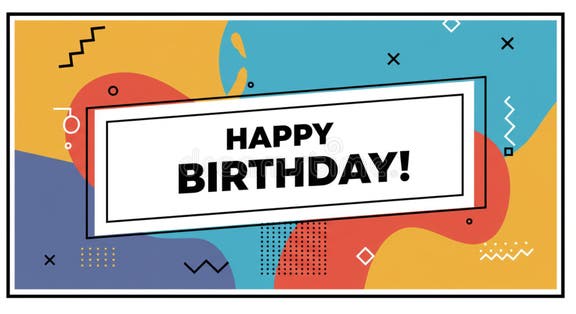 Rectangular Birthday Greeting with Multicolored Abstract Background ...