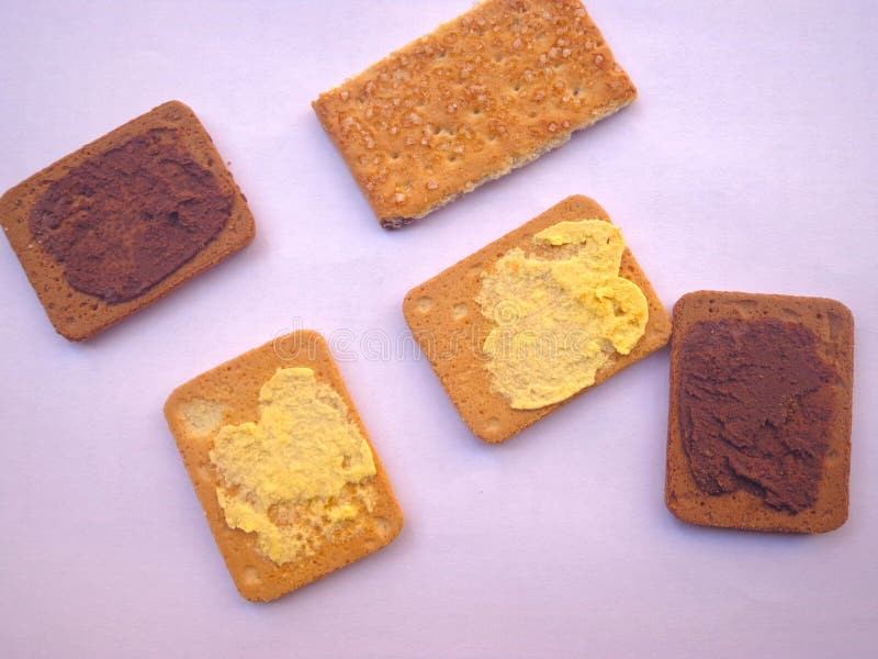 Biscuits Come Several Shapes Flavors Such Chocolate Durian Cream Stock ...