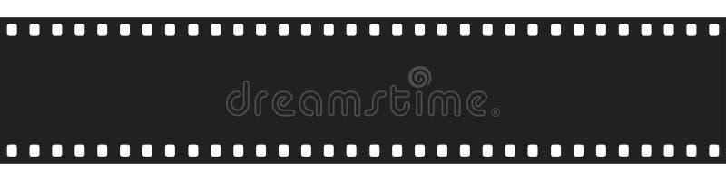 Rectangular Black Film Strip with White Holes on White Background Stock ...