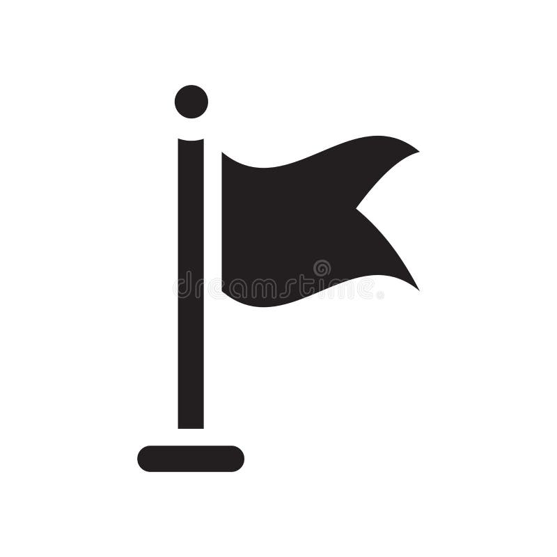 Rectangular Black Flag Icon Vector Isolated on White Background Stock ...