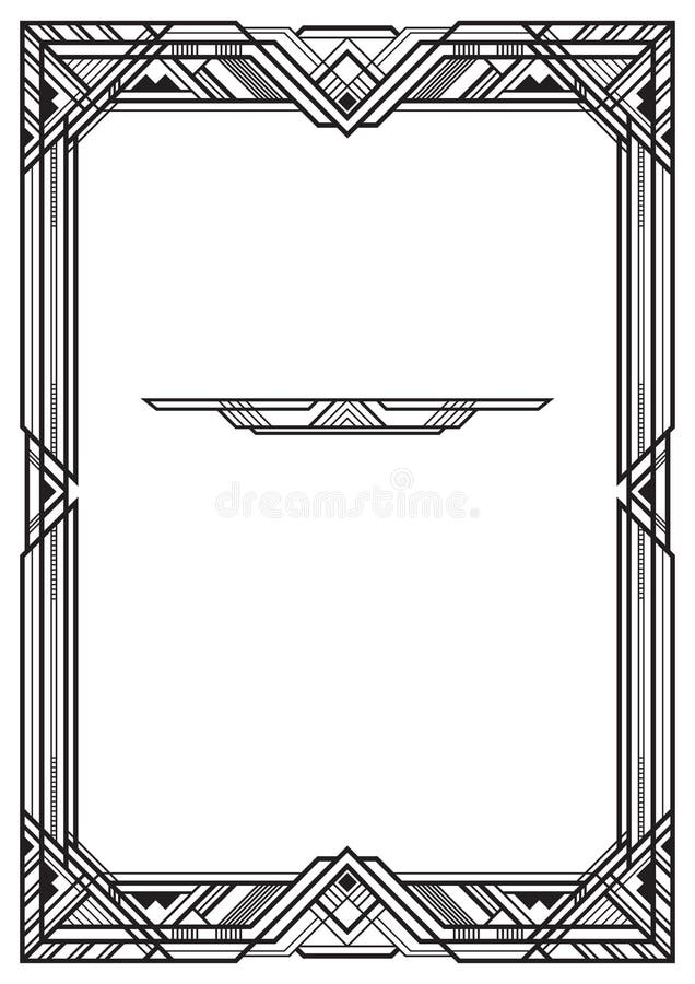 Rectangular Black Frame, Art Deco Style. Stock Vector - Illustration of ...