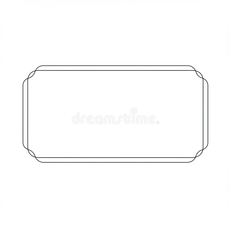 Rectangular Black Outline with Rounded Corners on a White Background ...