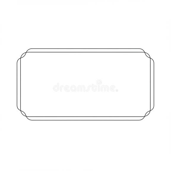 Rectangular Black Outline with Rounded Corners on a White Background ...