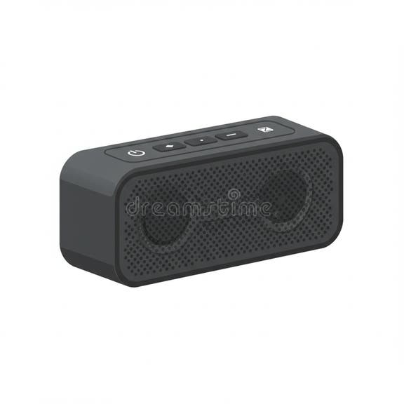 Rectangular Black Portable Bluetooth Speaker with Minimalistic Design ...
