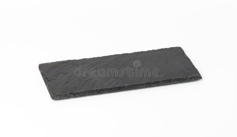 Big Rectangular Black Slate Stone Board Isolated on White Background ...