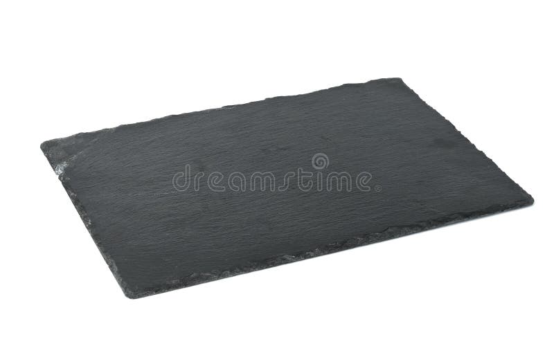 Big Rectangular Black Slate Stone Board Isolated on White Background ...