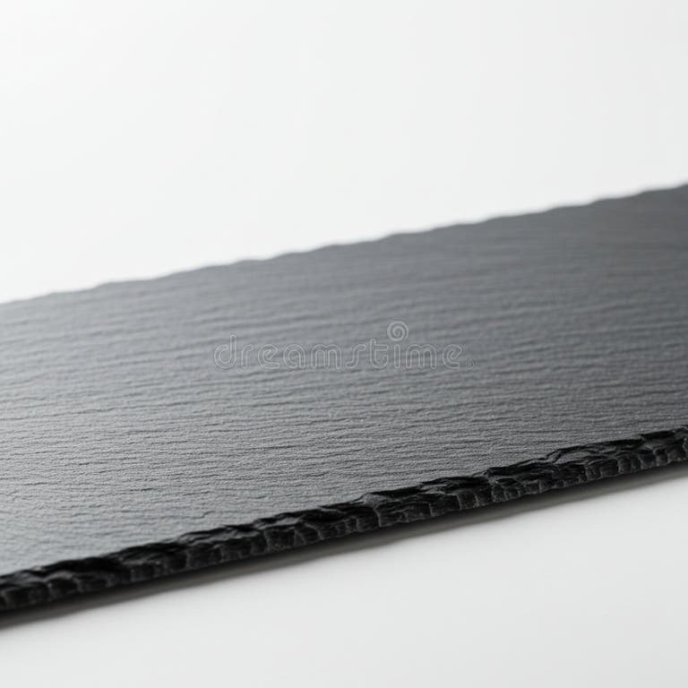 Rectangular Black Slate Stone with a Textured Surface and Uneven Edges ...