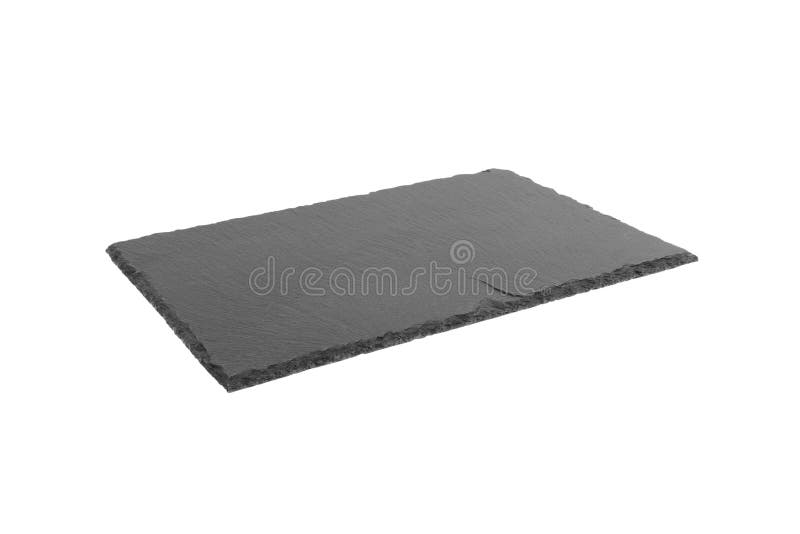Rectangular Black Textured Slate Board, Isolated on White Background ...