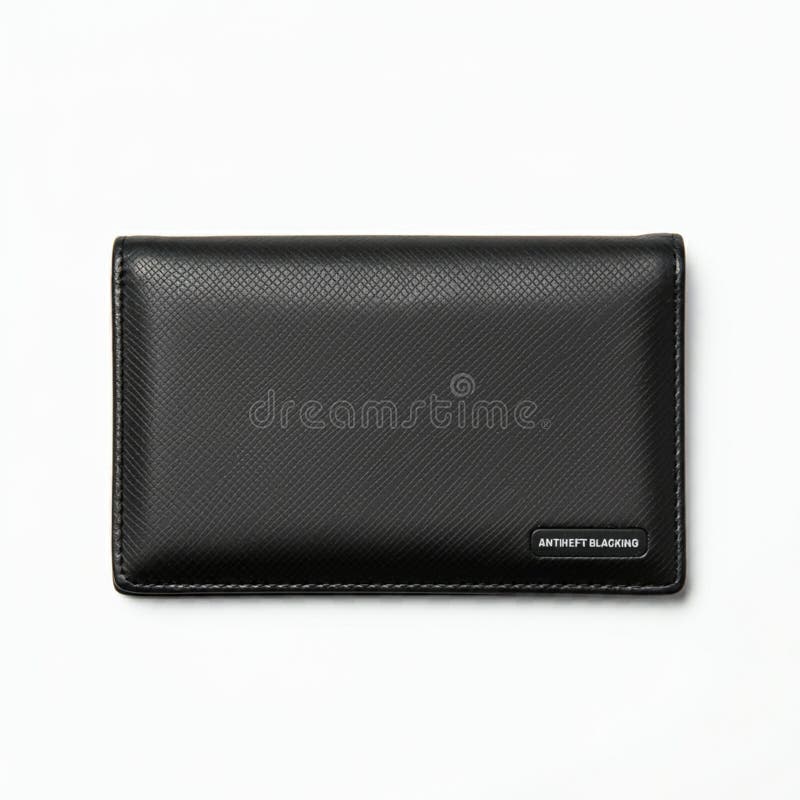 Rectangular Black Wallet with a Textured Surface, Featuring a Subtle ...