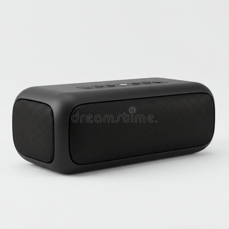 Rectangular Black Wireless Speaker with Rounded Edges, Featuring a ...