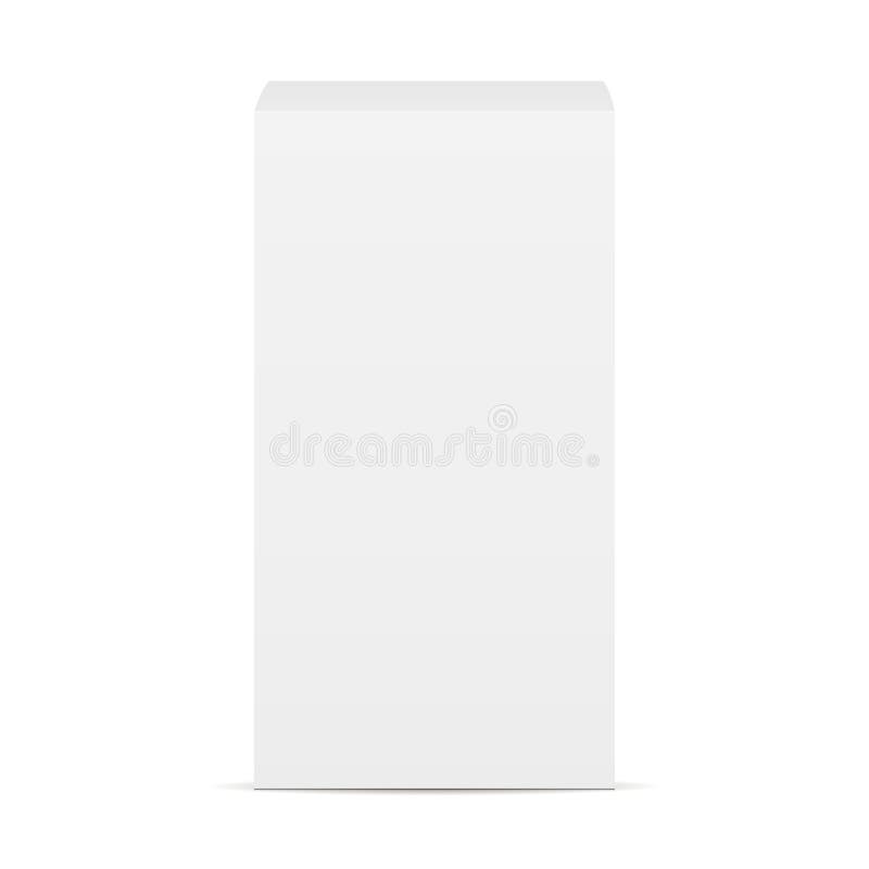 High White Cardboard Box Mockup - Front View Stock Illustration ...