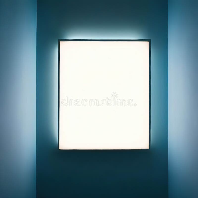 A Rectangular Blank Light Box on the Pink Wall with Generative AI Stock ...