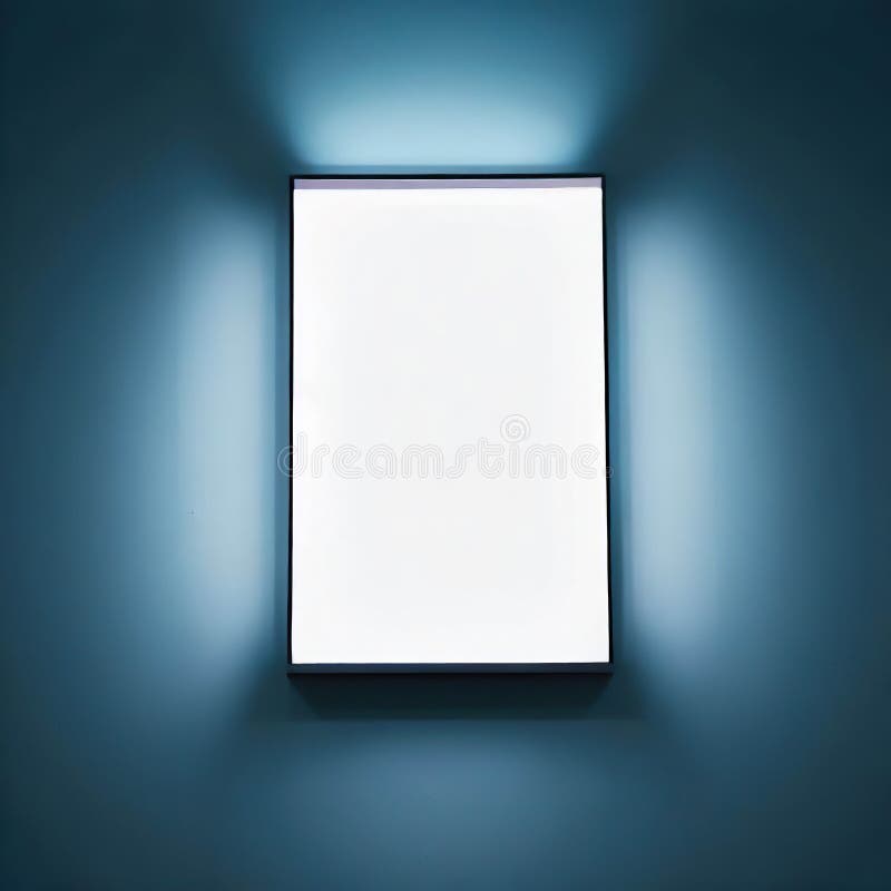 A Rectangular Blank Light Box on the Pink Wall with Generative AI Stock ...
