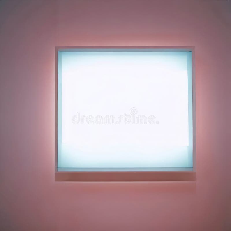A Rectangular Blank Light Box on the Pink Wall with Generative AI Stock ...