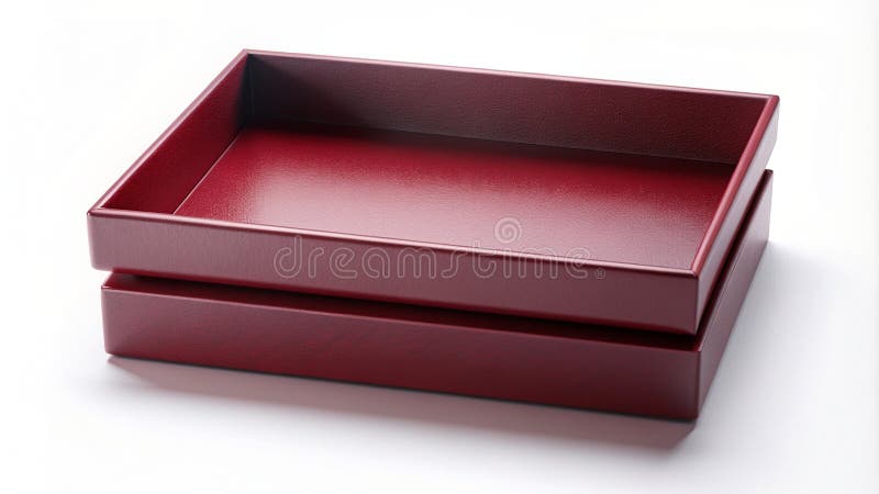 Rectangular Blank Ruby Red Box Topped with a Deep Burgundy Lid Rich in ...