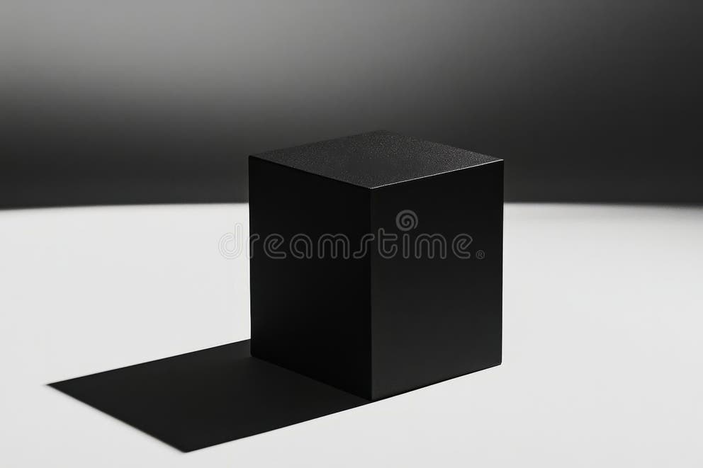 Rectangular Block in Black, Casting Dramatic Shadows, Creating a Simple ...