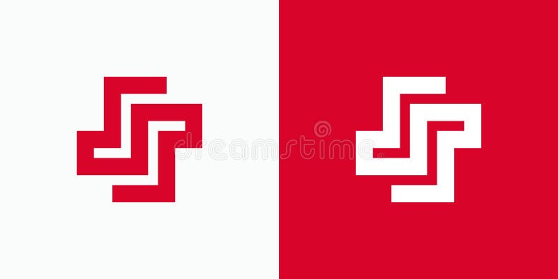 Rectangular Block Double Letter S Initial Vector Logo Design in Modern ...