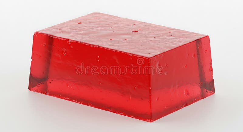 A Rectangular Block of Red Gelatin with Small Bubbles on the Surface ...