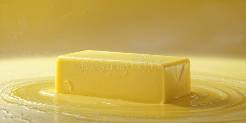 Rectangular Block Yellow Butter Sits Background Stock Photos - Free ...