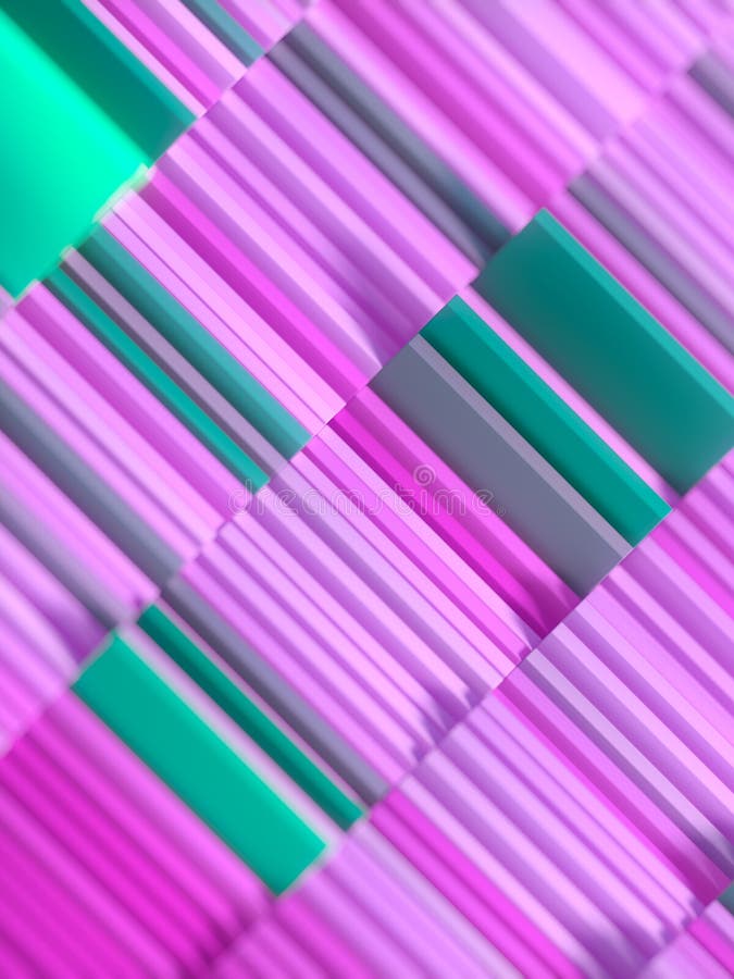 Rectangular Blocks Pushed Up by Waves. Modern 3d Rendering Graphic ...