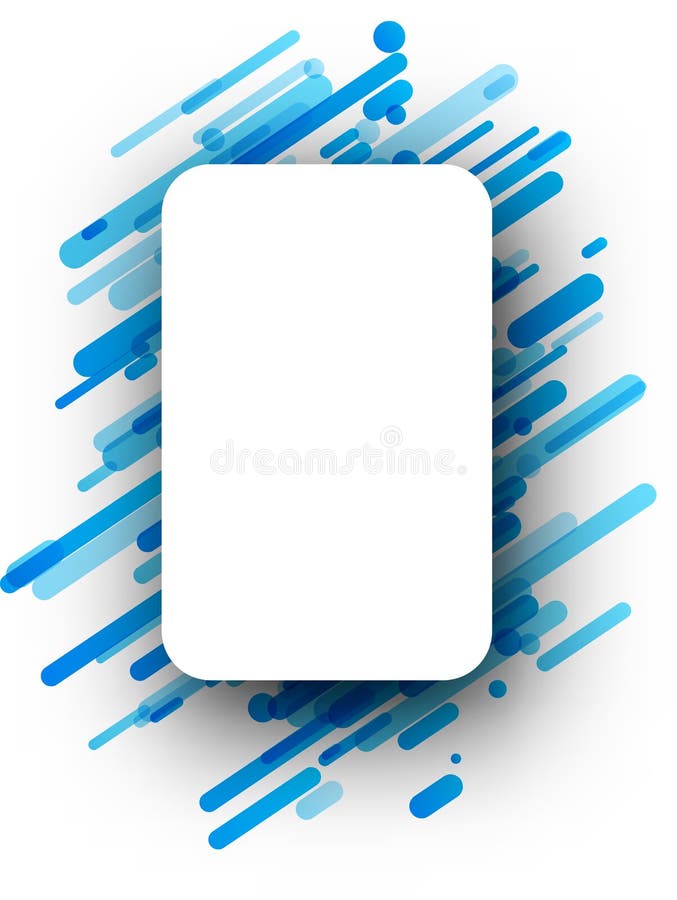 Rectangular Blue Abstract Banner on White. Stock Vector - Illustration ...