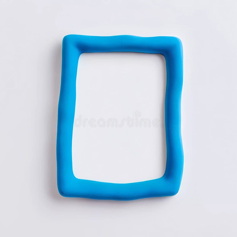 A Rectangular Blue Frame Made from Play Doh Sits Against a White ...