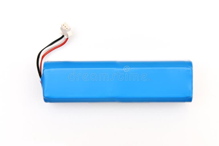 A Rectangular Blue Lithium-ion Battery Pack with a Protective Shrink ...