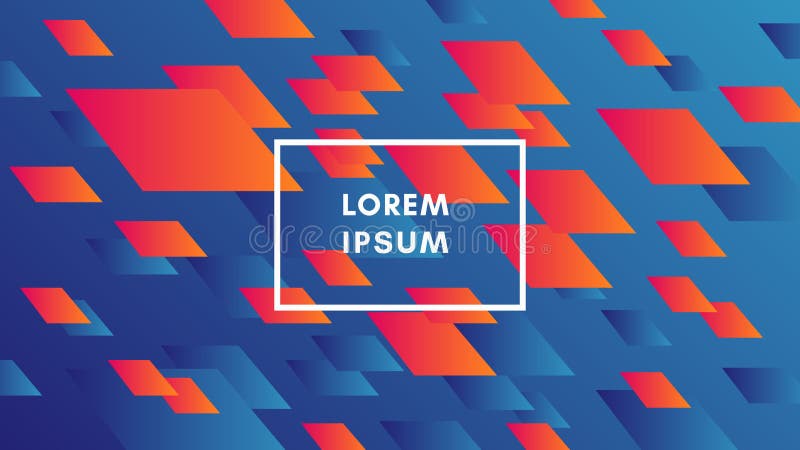 Rectangular Blue and Orange Background. Abstract Geometric Vector ...
