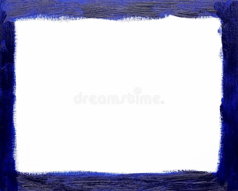 Rectangular Blue Picture Frame Oil Painted Background Stock Image ...