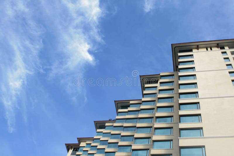 Rectangular Blue Windows Aligned in the Perspective Line and Square ...