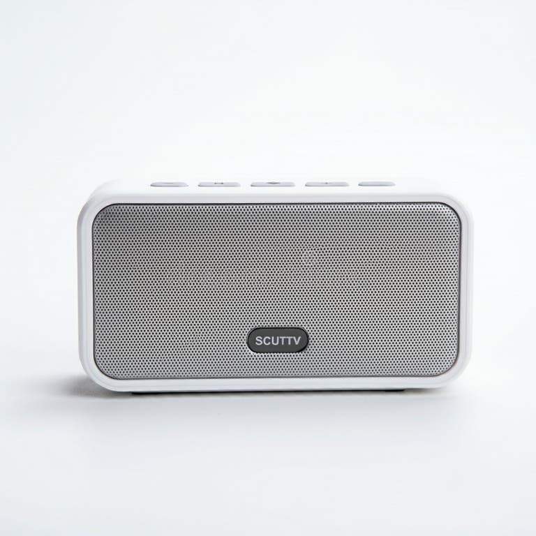 Rectangular Bluetooth Speaker in White with a Sleek, Minimalist Design ...
