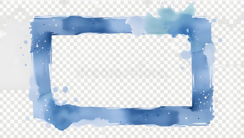 A Rectangular Border Created with Soft Blue Watercolor Brush Strokes ...