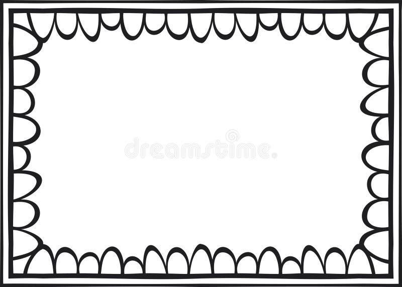 Rectangular Border with Curved Lines within a Line Stock Illustration ...