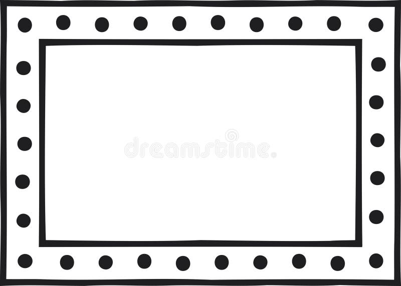 Rectangular Border with Dots Inside a Line Stock Illustration - Illustration of vector ...